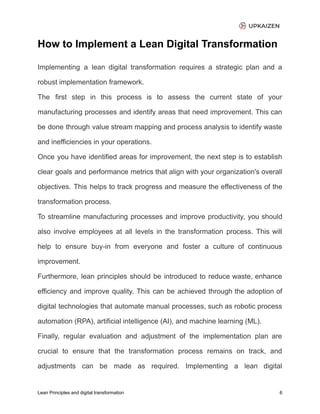 Lean Principles and Digital Transformation | PDF