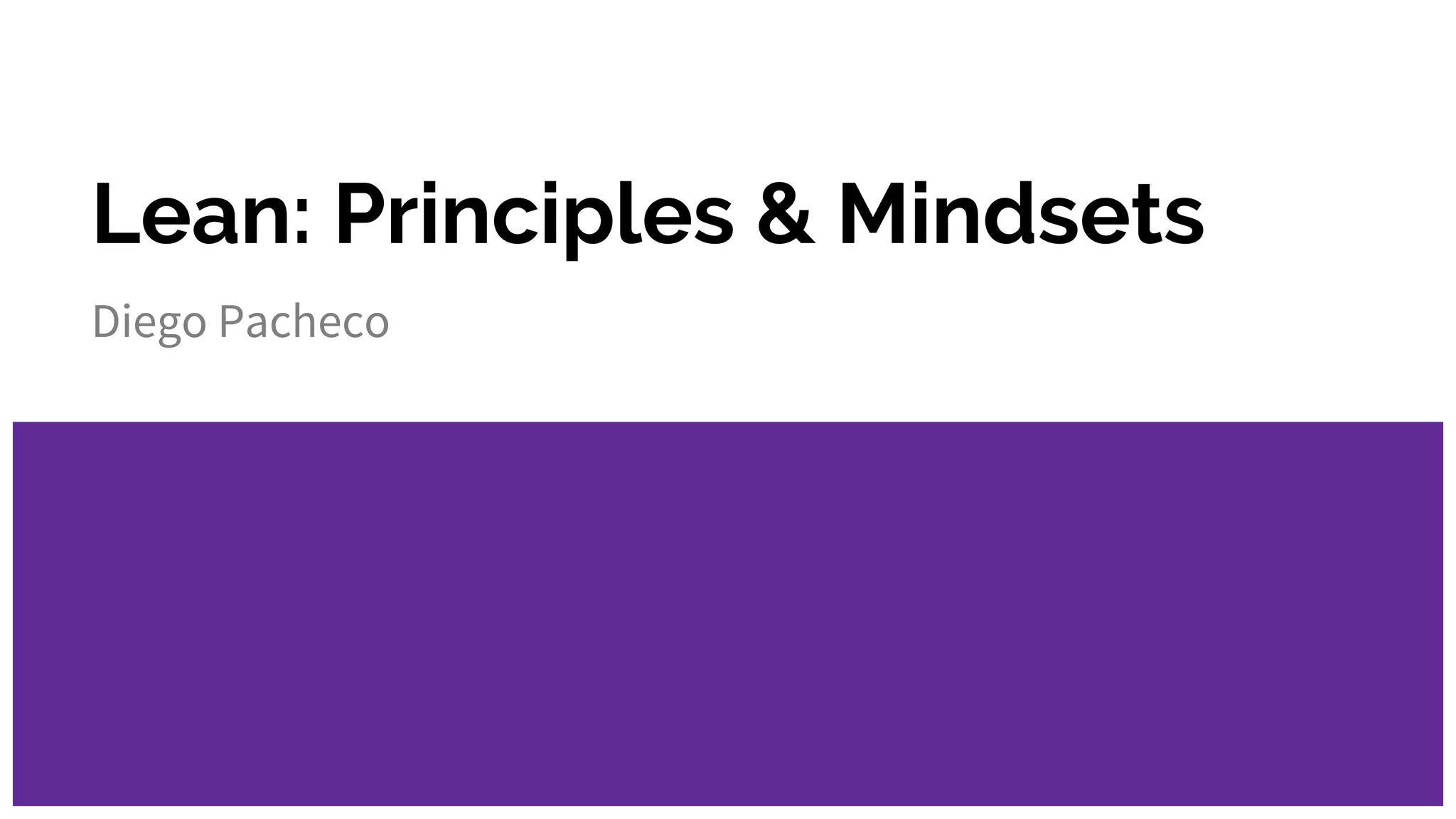 Lean: Principles & Mindsets | PPT