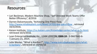 Lean Principles that Apply to the Machinist/Machineshop | PPT