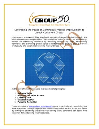 Lean process improvement - Group50 Consulting | PDF
