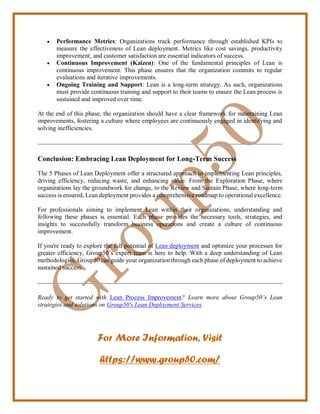 5 Phases of Lean Deployment: A Complete Guide for Professionals | PDF