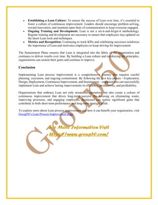 5 Key Phases of Lean Process Improvement Deployment | PDF