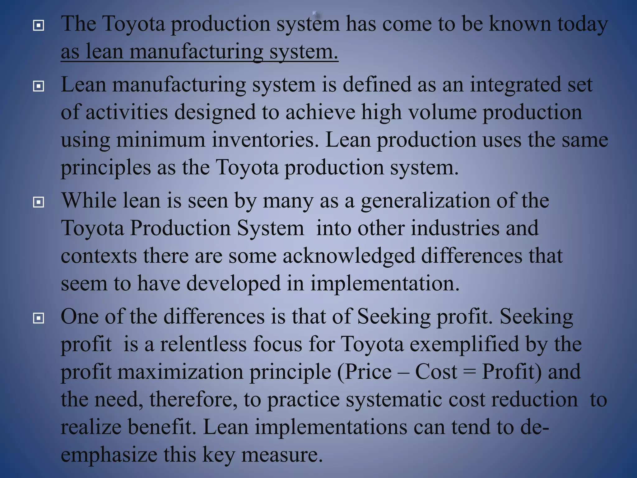 Lean production in Toyota and Boeing | PPTX
