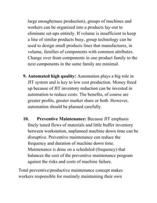 Lean production and jit | DOCX