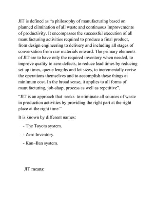 Lean production and jit | PDF