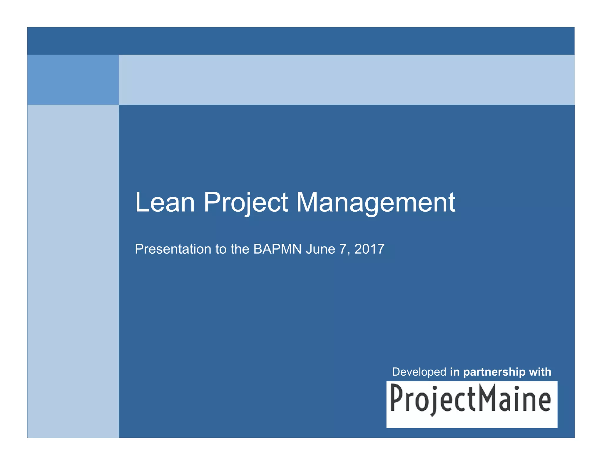 Lean project management_20170607 | PDF