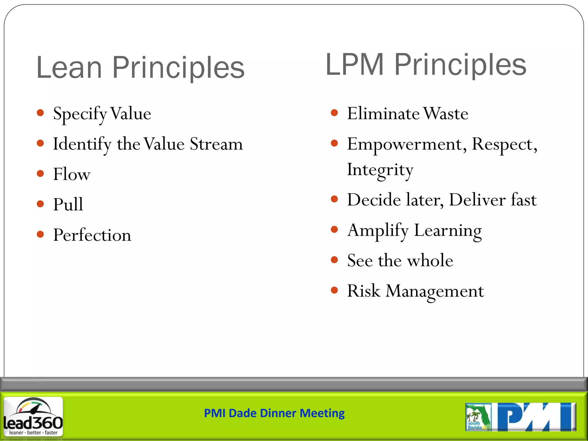 Lean Project Management Principles | PDF