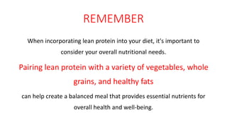 What we mean by Lean Protein : Dr Sharda Jain | PPTX