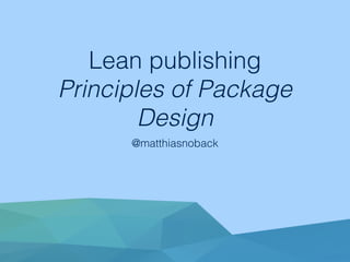 Lean publishing "Principles of Package Design" | PDF