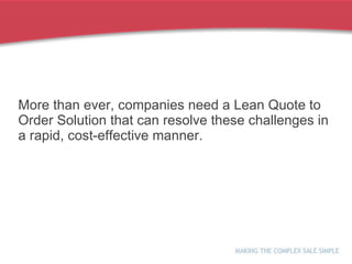 Lean quote to order SalesLogix | PPT
