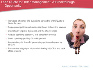 Lean quote to order SalesLogix | PPT