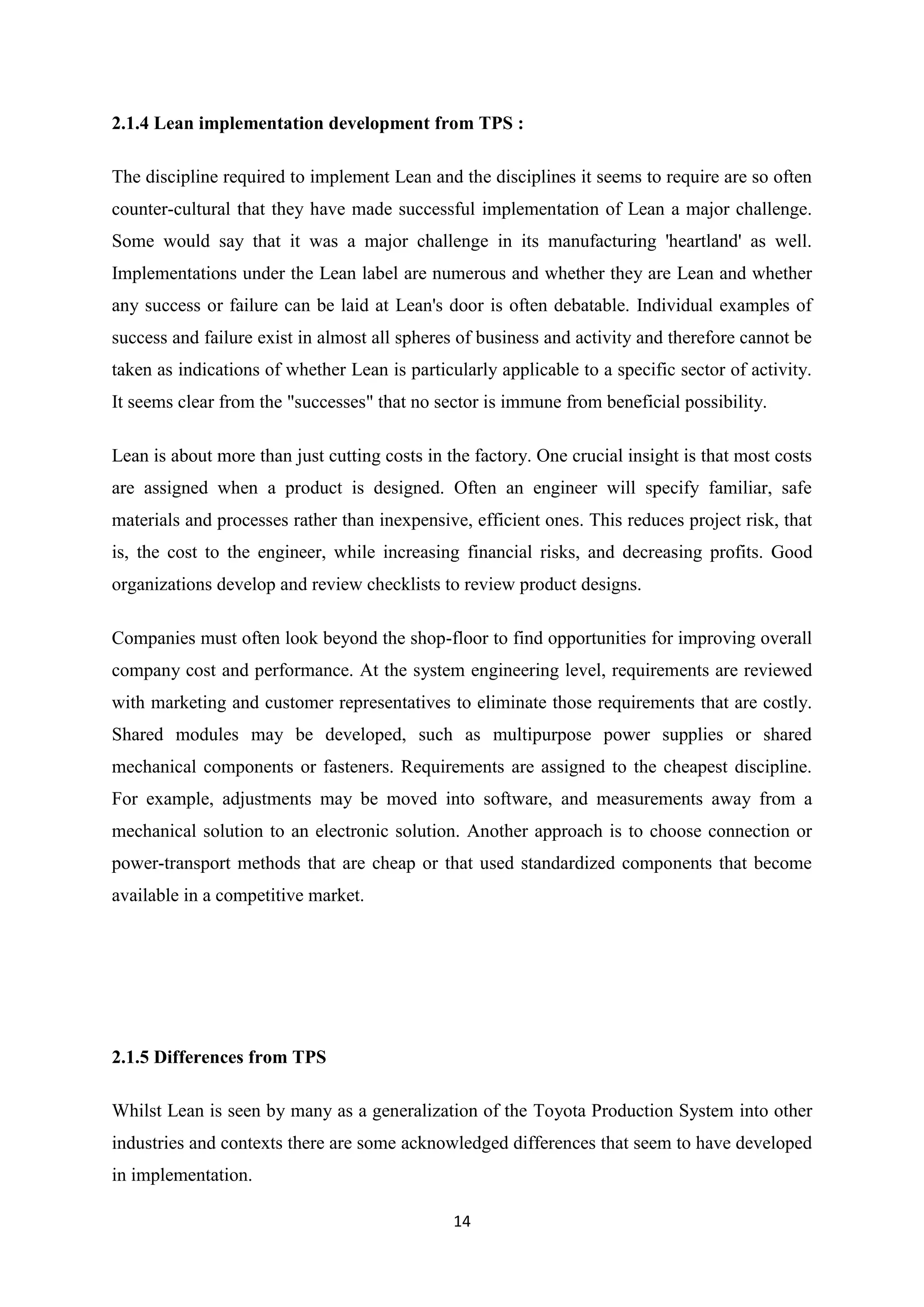 Lean manufacturing report | DOCX