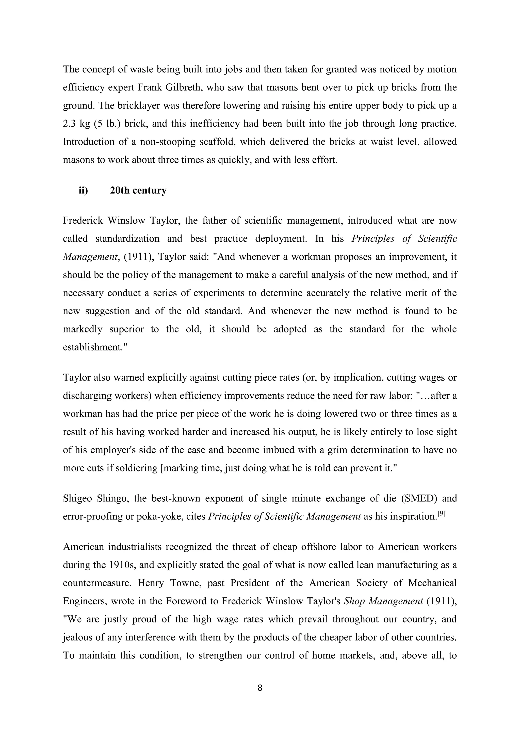 Lean manufacturing report | DOCX