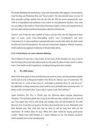 Lean manufacturing report | DOCX
