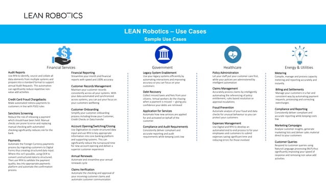 LEAN Robotics - Service Offerings | PPT