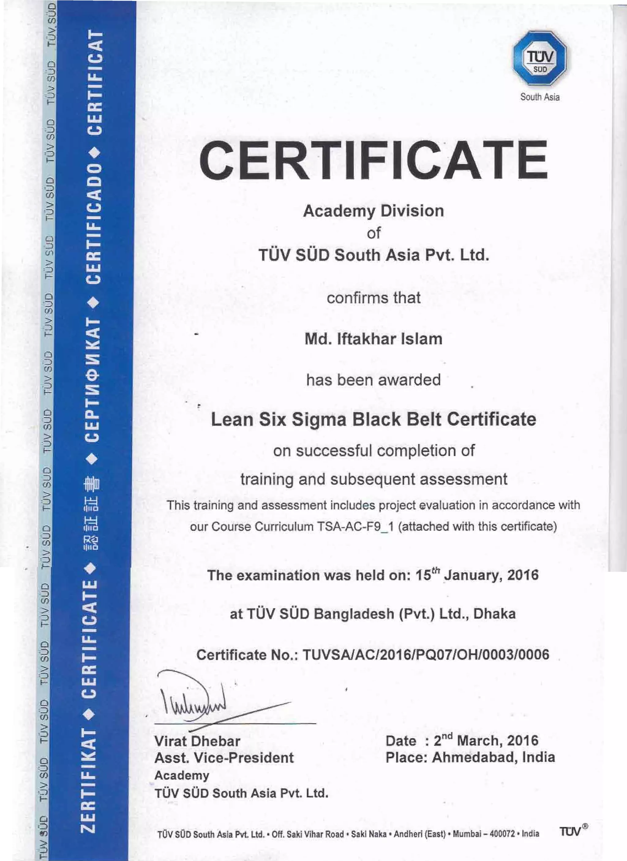 Lean six sigma black belt certificate | PDF | Manufacturing Industry | Industries