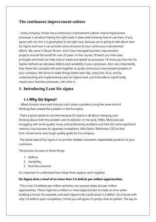 Lean Six Sigma Foundations | PDF