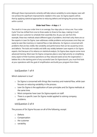 Lean Six Sigma Foundations | PDF