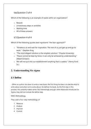 Lean Six Sigma Foundations | PDF