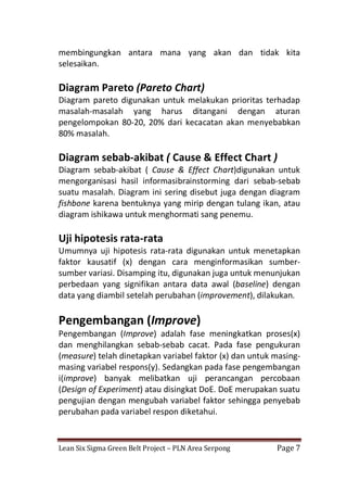 Lean six sigma green belt project at pln area serpong | PDF