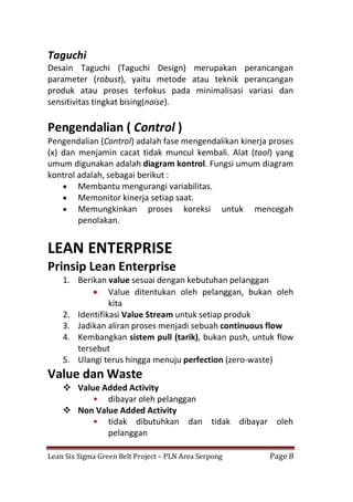 Lean six sigma green belt project at pln area serpong | PDF