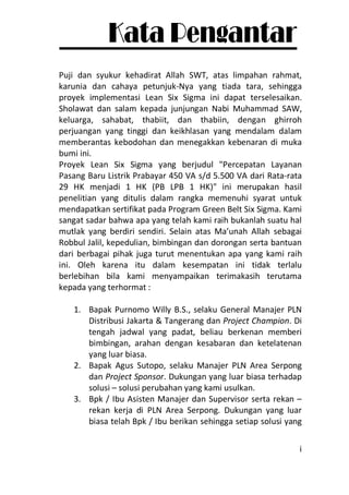 Lean six sigma green belt project at pln area serpong | PDF