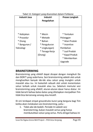 Lean six sigma green belt project at pln area serpong | PDF
