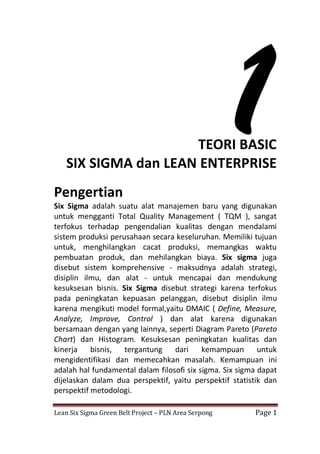 Lean six sigma green belt project at pln area serpong | PDF