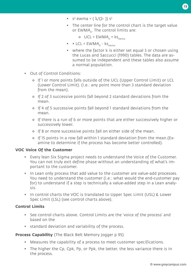 lean six sigma green belt cheat sheet.pdf | Business | Business and Finance