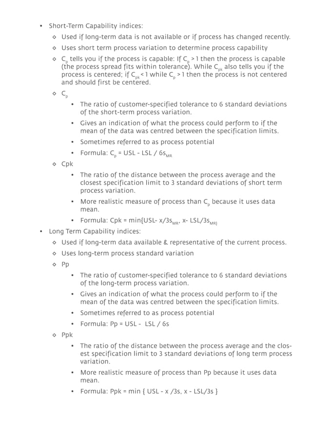lean six sigma green belt cheat sheet.pdf | Business | Business and Finance