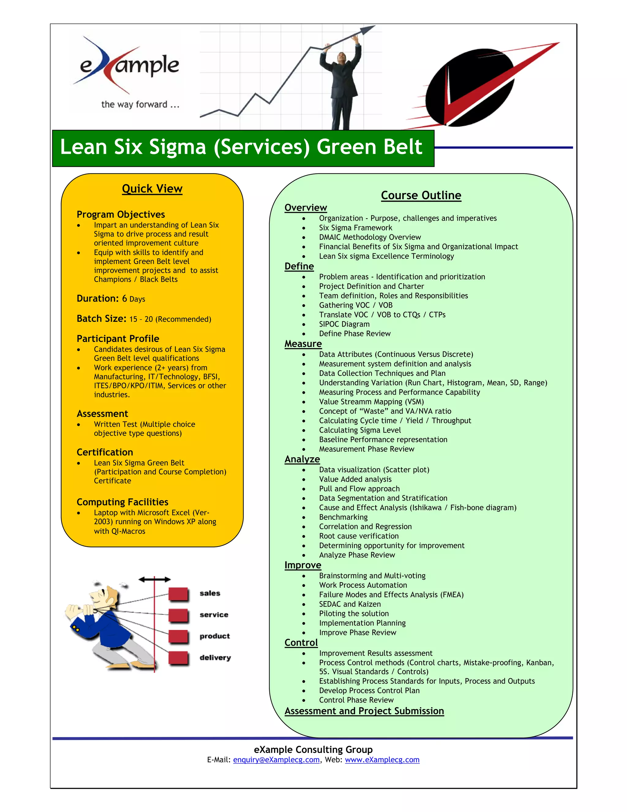 Lean Six Sigma Green Belt Services Certification Brochure | PDF