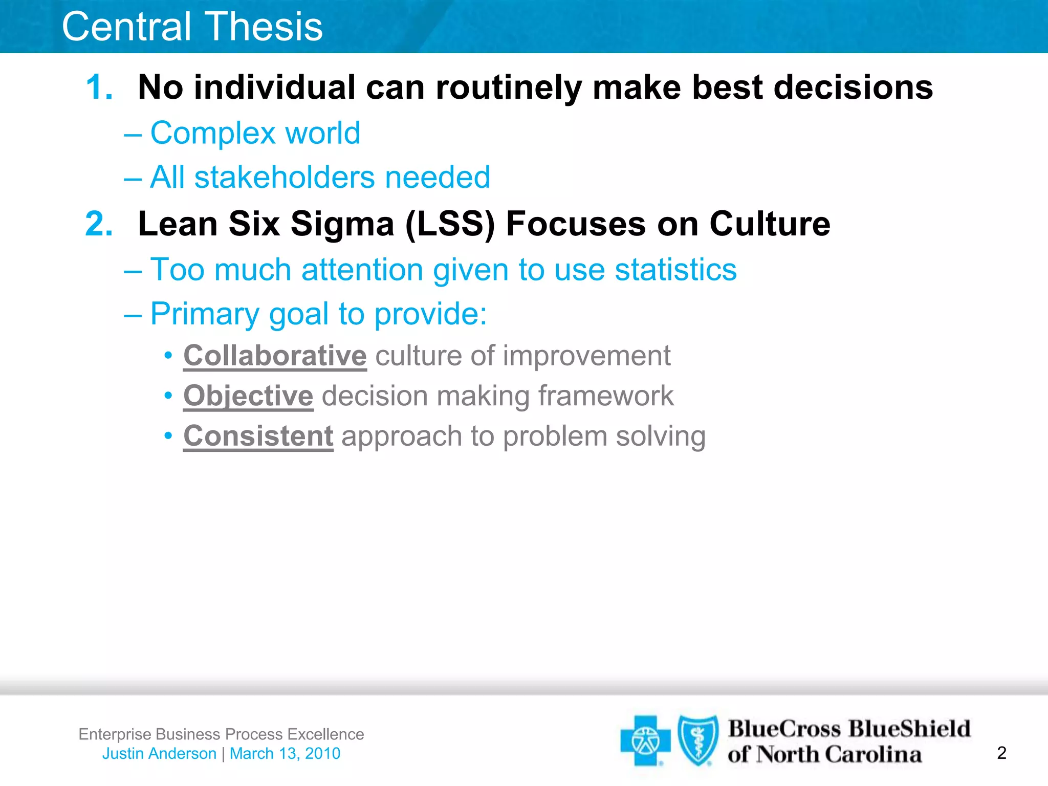 Lean Six Sigma Naval Reserve Presentation | PPTX