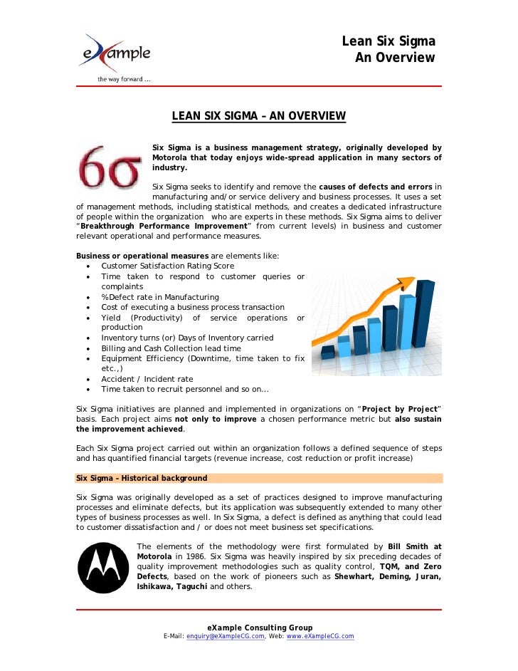 Lean Six Sigma Overview Lean Six Sigma Overview