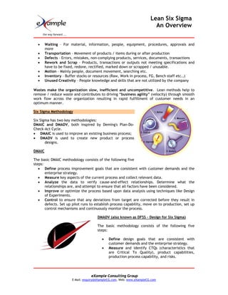 Lean Six Sigma Overview | PDF | Mechanical and Industrial Engineering Industry | Industries