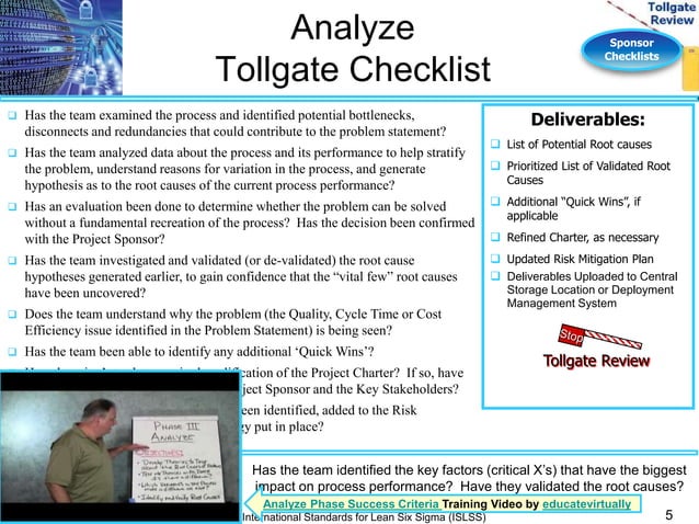 Lean six sigma tollgate checklists | PPTX