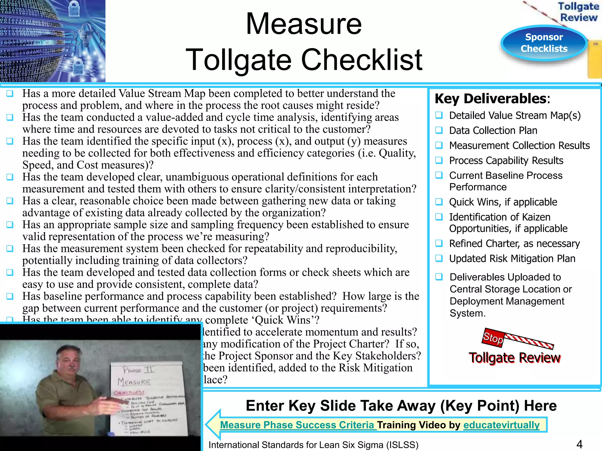 Lean six sigma tollgate checklists | PPTX