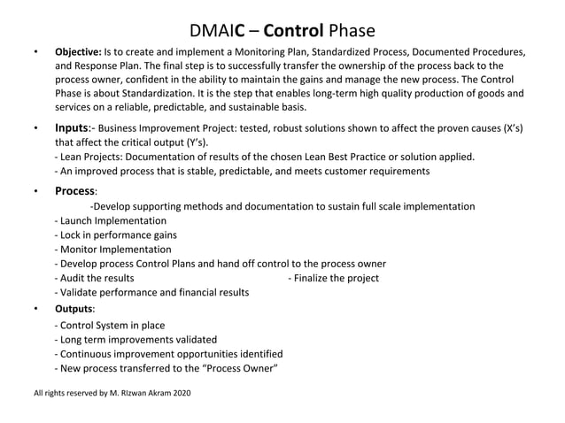 Lean Six Sigma is a management approach that aims to improve ...