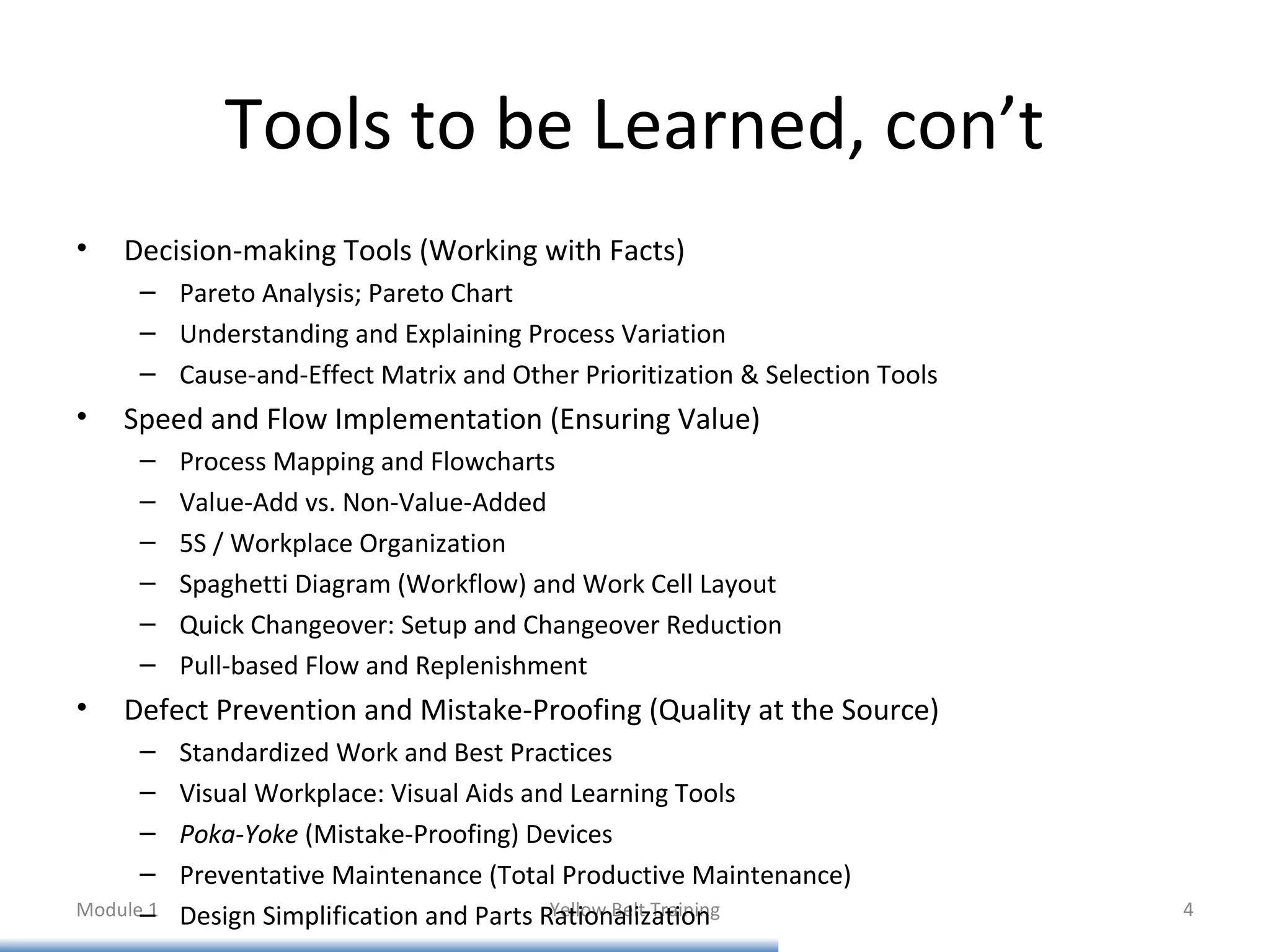 Lean six sigma tools and techniques | PPT