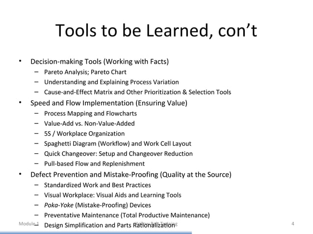 Lean six sigma tools and techniques | PPT