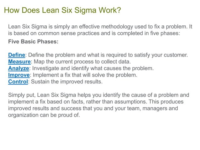Lean six sigma Yellow Belt Complete training | PPTX