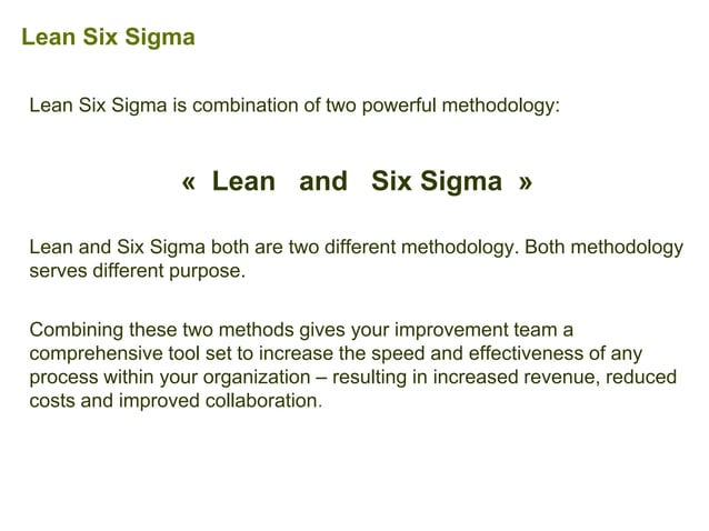 Lean six sigma Yellow Belt Complete training | PPTX