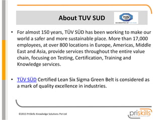 Lean six sigma training and certification from TUV SUD ( Globally ...