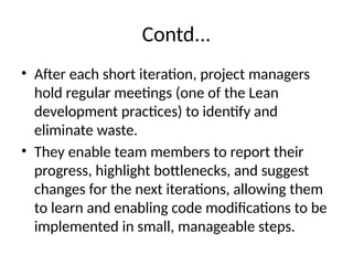 Lean software Development for Agile Framework | PPTX