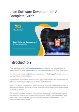 Lean Software Development: A Complete Guide | PDF