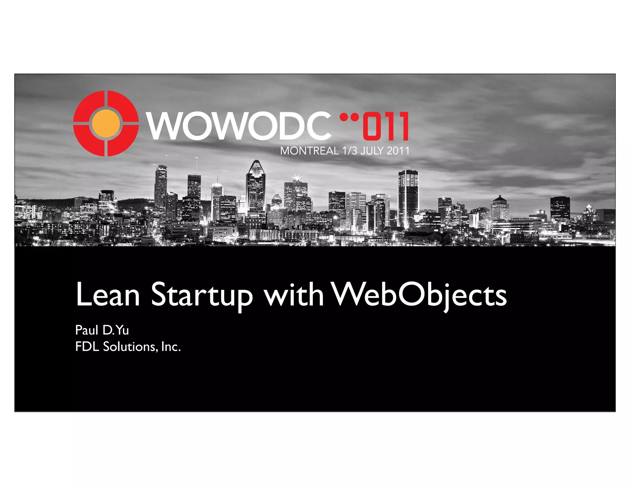 Lean Startup with WebObjects | PPT