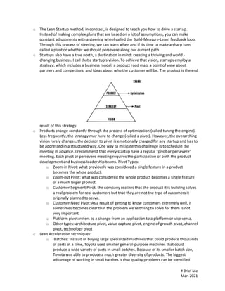 Summary of "The lean startup book by ERIC RIES" | PDF