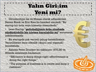 Lean startup yalin girisim giris | PDF