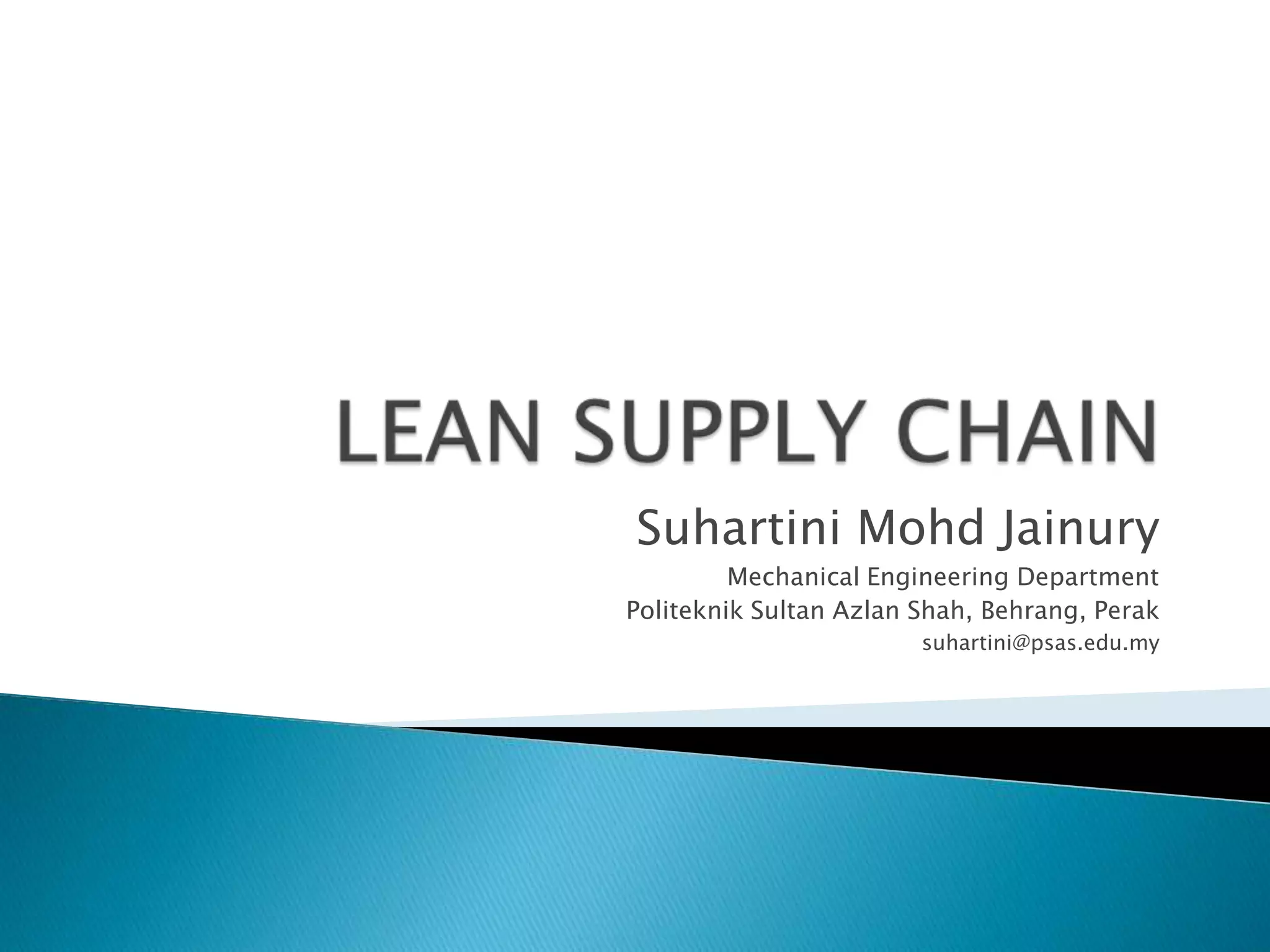 Lean supply chain | PPTX