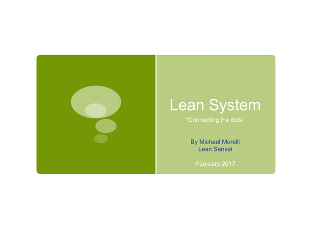Lean system "Connect the Dots" game | PPT
