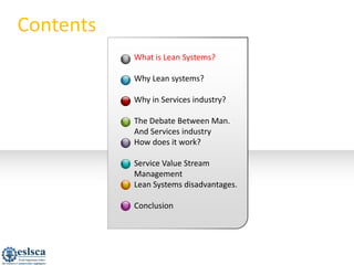 Lean system in services industry presentation ahmed adel | PPTX
